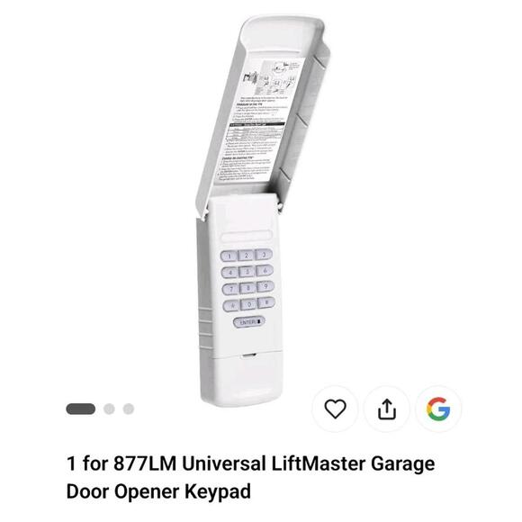 Other | Liftmaster 877lm Wireless Garage Door Keyless Entry System ...